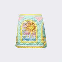 Casablanca Art Deco Quilted Curved Hem Mini Skirt | SHEIN UK