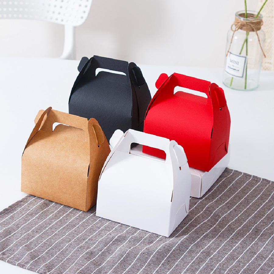 Festive Small/Large Portable Pastry Box Cake Bag, Baking Packaging ...