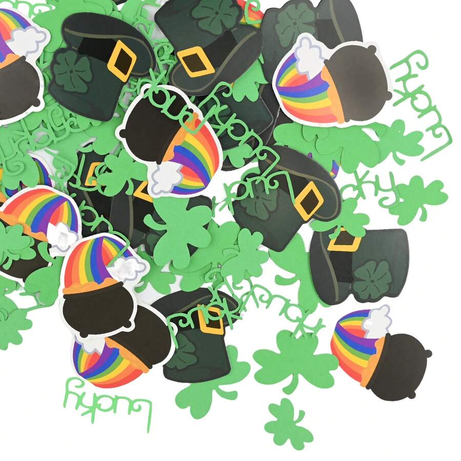 100 Pc St. Patrick's Day Confetti Table Decoration Irish Shamrock Table Confetti Party Decor ...