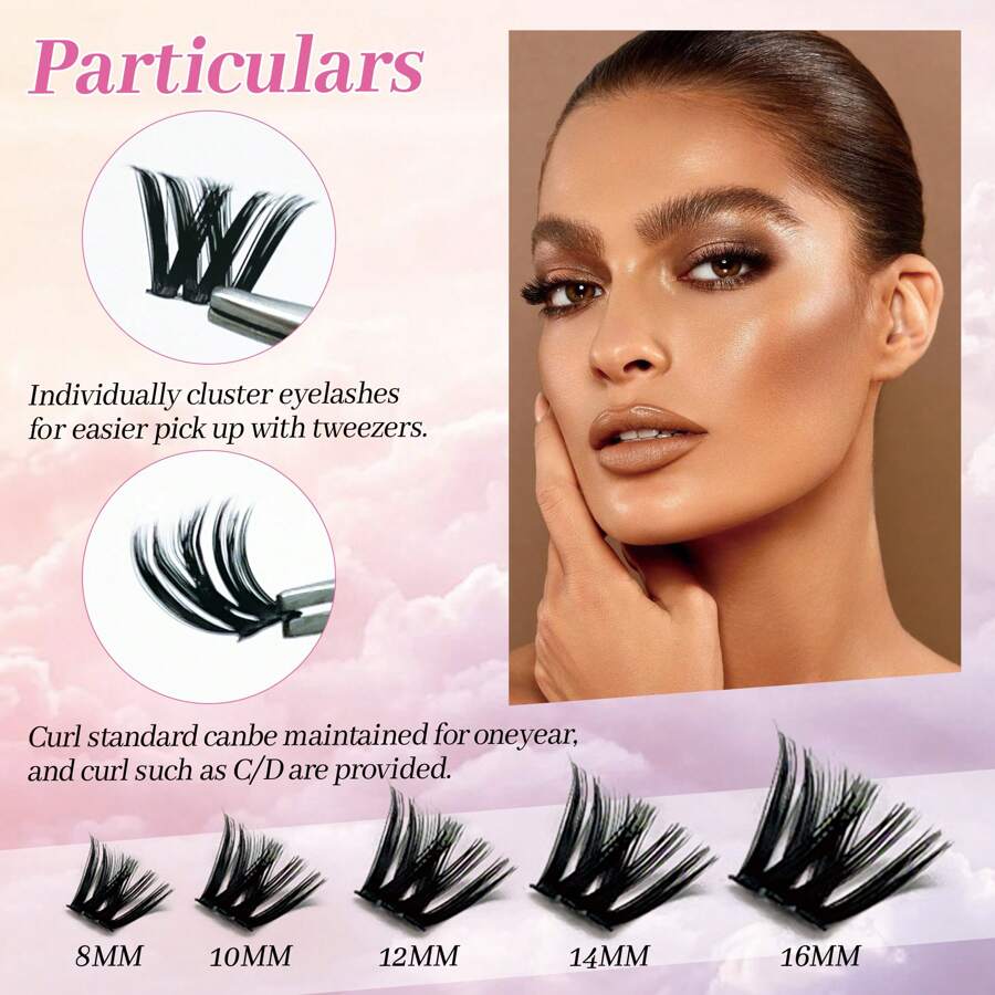 Lash-Extension-Clusters 50pcs D Curl Lash Clusters Natural Look Cluster ...