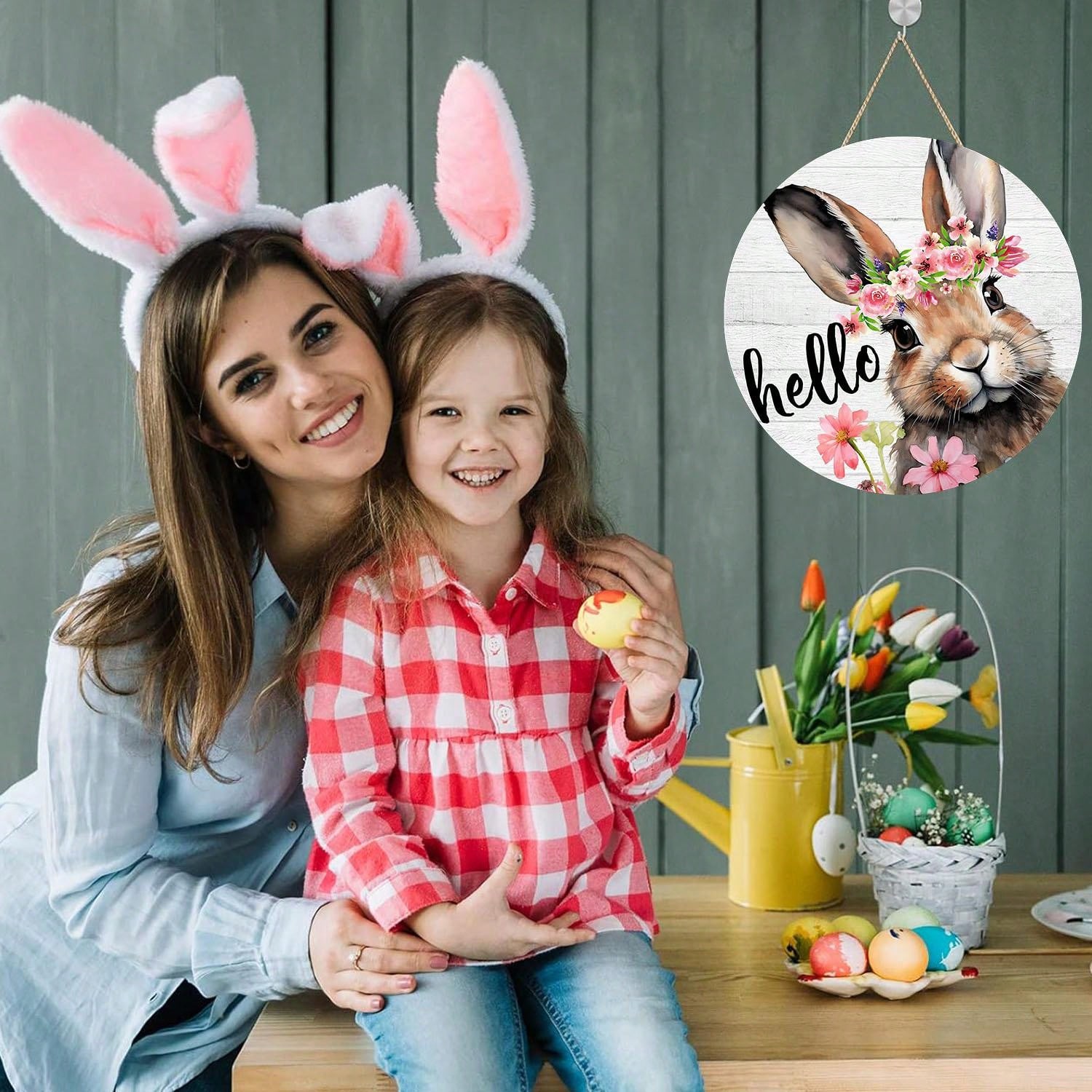 Påskdekoration Logo , Trä Festival Kanin Logo Lycklig Dörr Logo ...