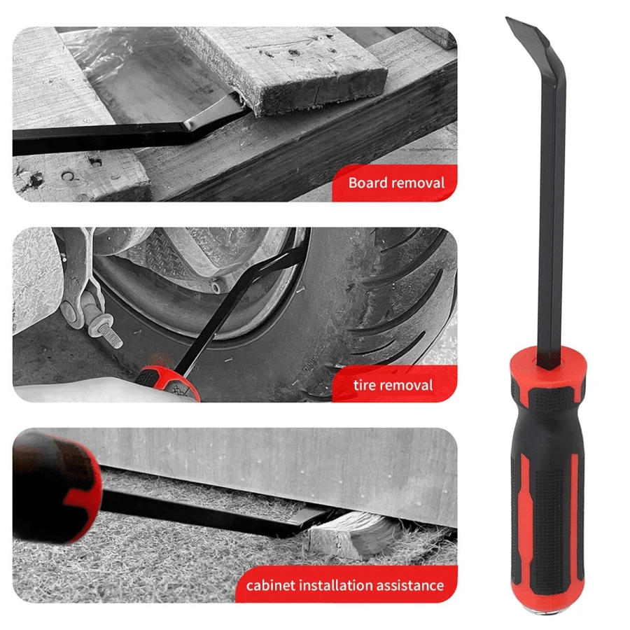 Heavy-Duty CR-V Long Tire Crowbar - Pc Pry Bar With Non-Slip Handle ...