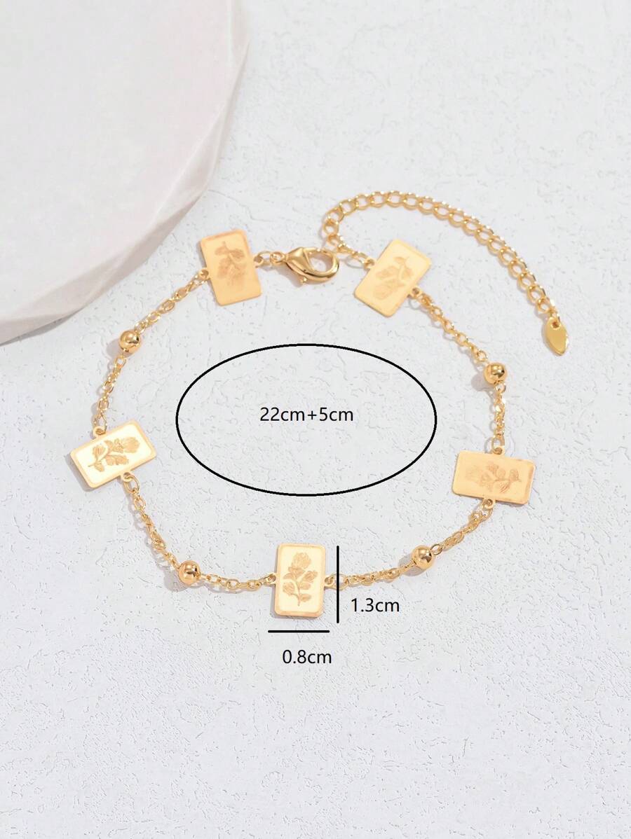 1pc Gold Plated Beach Casual Anklet, Minimalist Design And Versatile ...