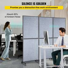 Acoustic Room Divider 72" X 66" Office Partition Panel 3 Pack Office ...
