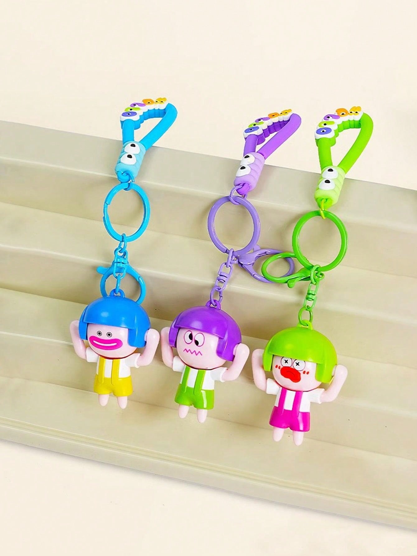 1PC Green Ugly And Cute Face Changing Doll Keychain, Women's Keychain ...