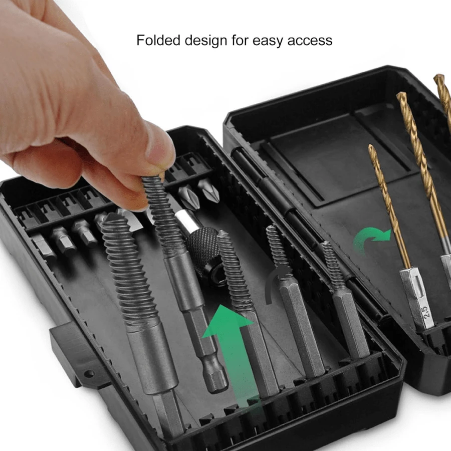 Damaged Screw Extractor Set, 19 PCS Easy Out Stripped Screw Extractor ...
