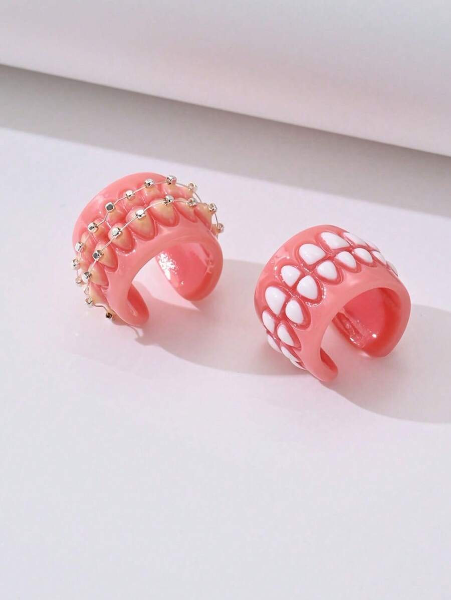 1/2 Pcs Fashionable Y2k Style Teeth Grillz Ring For Women, Streetwear ...