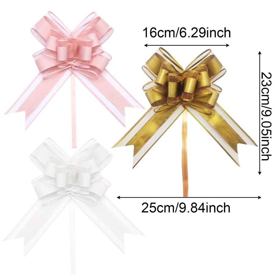 12pcs,Twist Tie Bows Lace Ribbon Heart For Wedding Car Christmas ...