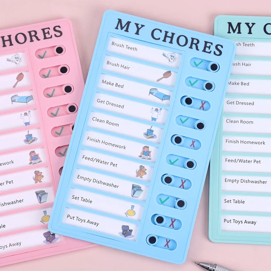 Blue Set Of Self-Discipline Hole-Punched Cards For Children To ...