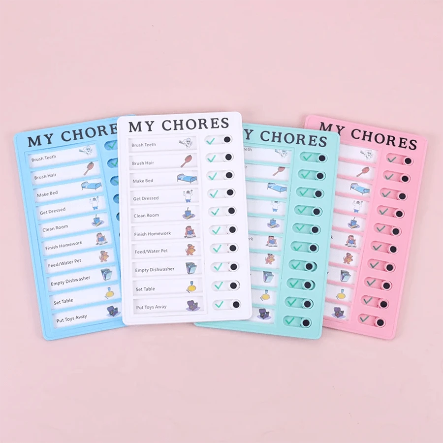 Blue Set Of Self-Discipline Hole-Punched Cards For Children To ...