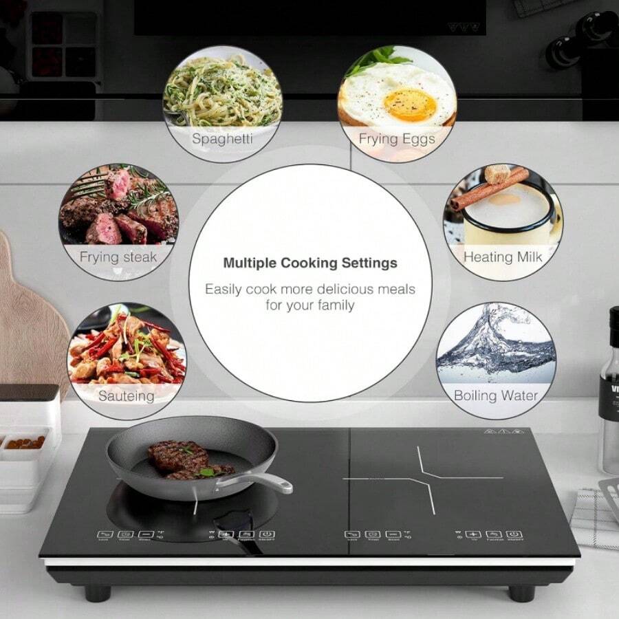 Induction Cooktop 2 Burner Portable Electric Cooktop Electric Stove Top ...