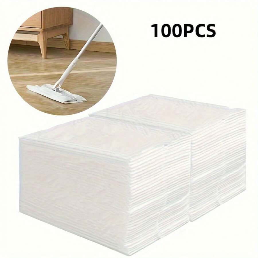 100pcs Dust Mop Cloth, Disposable Microfiber Electrostatic Floor Cloth ...