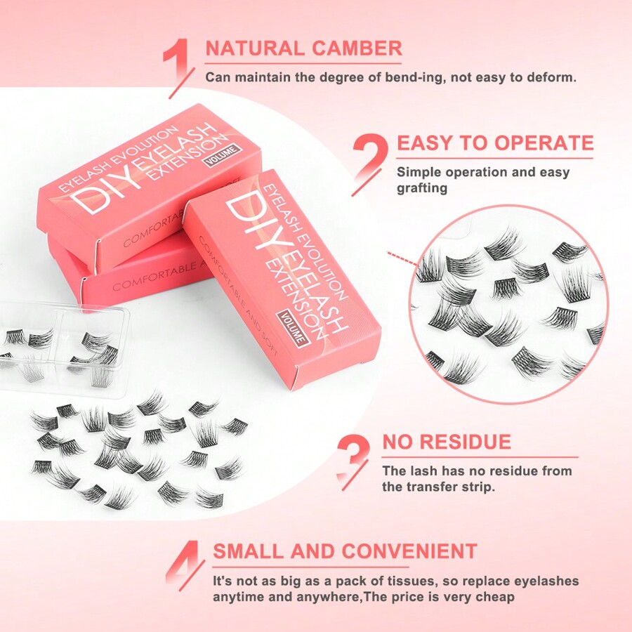 10 Boxes Cluster Lashes 120Pcs D Curl Lash Clusters DIY Lash Extension ...