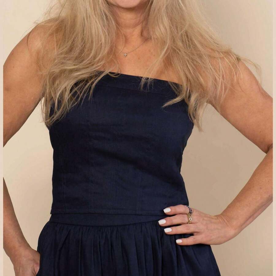 Angela Horton ANGELA HORTON Los Angeles Bandeau In Navy | SHEIN USA