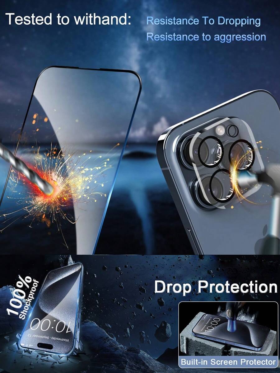 EASIEST INSTALLATION Compatible With IPhone 15 Pro Max Screen Protector ...