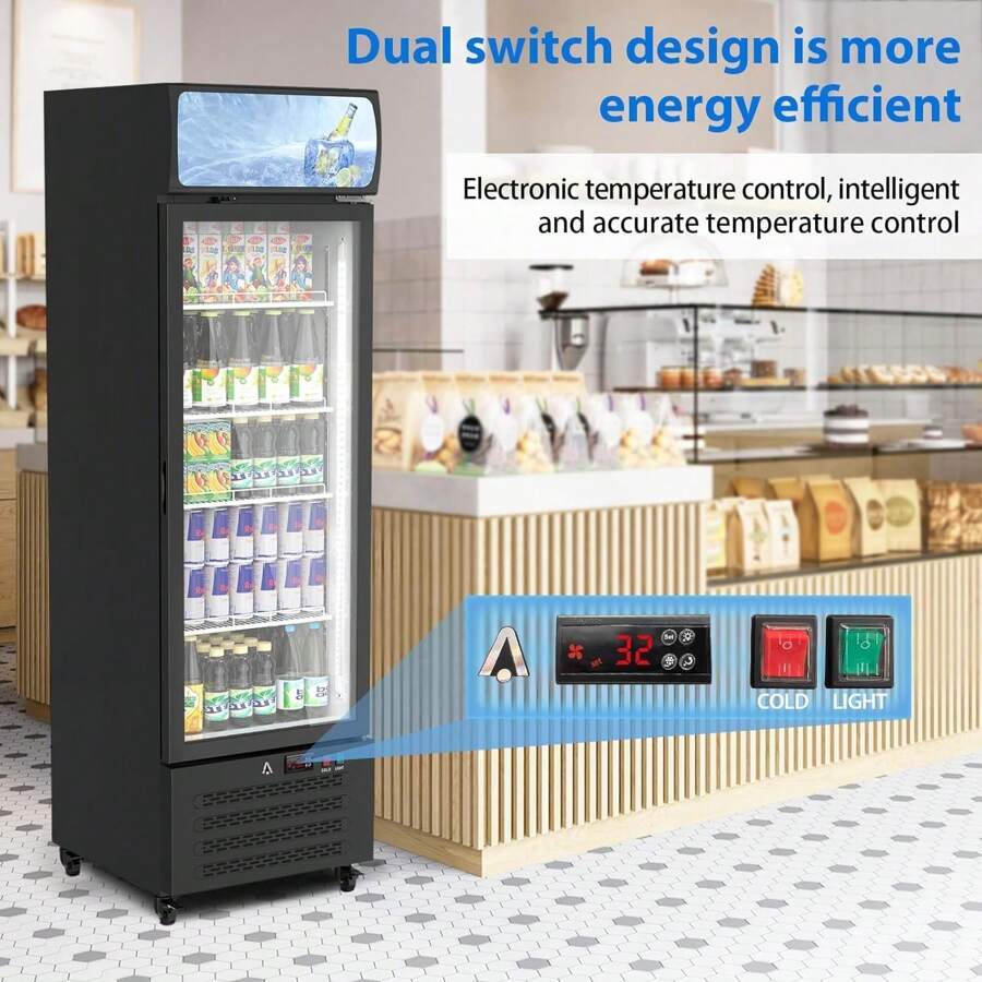 1.3 Cu. Ft. Commercial Refrigerator Display Cabinet With Glass Door ...