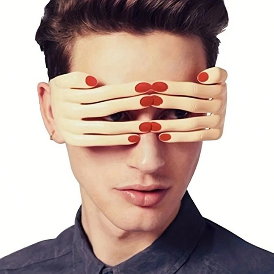 1pc, Novelty Fingers Shaped Glasses Fancy Ball Eye Mask Masquerade ...