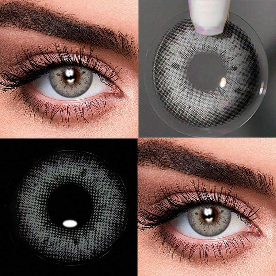 Monthly 1 Pair Hot Grey Soft Colored Contact Lenses 42% Water Content ...
