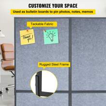 Acoustic Room Divider 72" X 66" Office Partition Panel 3 Pack Office ...
