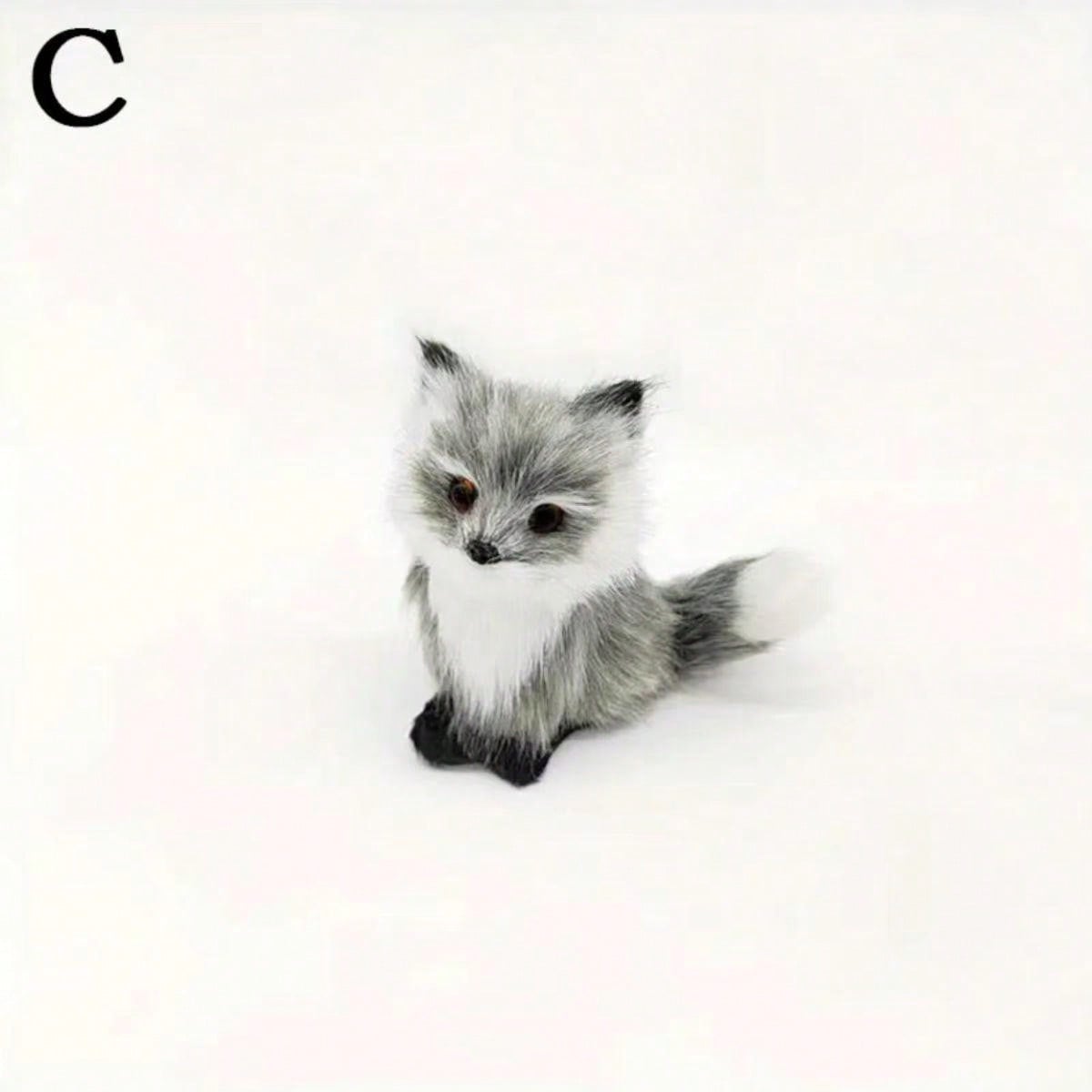 Realistic Fox Fur Crafts Simulation Animal Models, Golden, White And ...