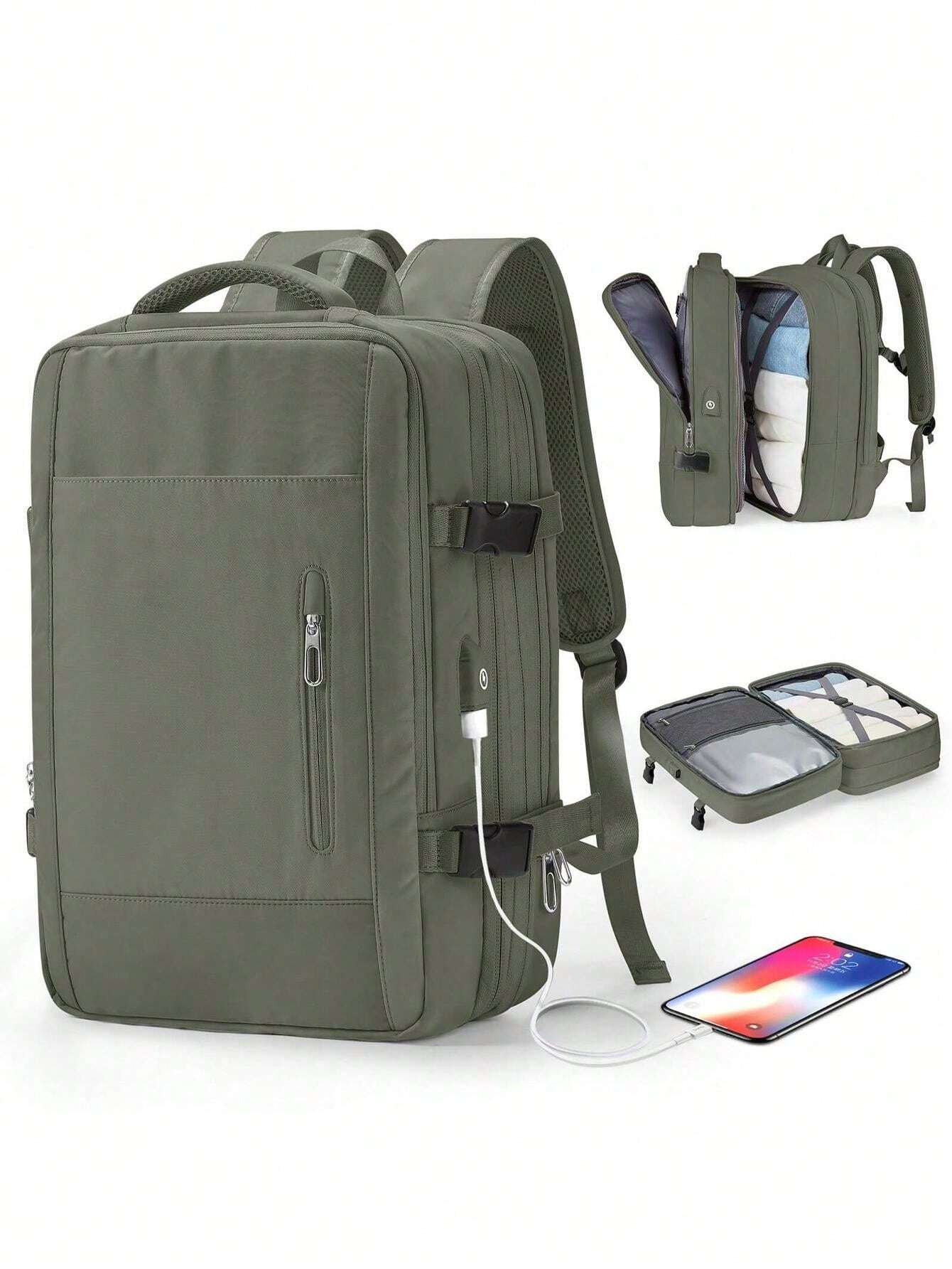 Männer Reise-Laptop-Rucksack, erweiterbarer 45L-Carry-on-Rucksack ...