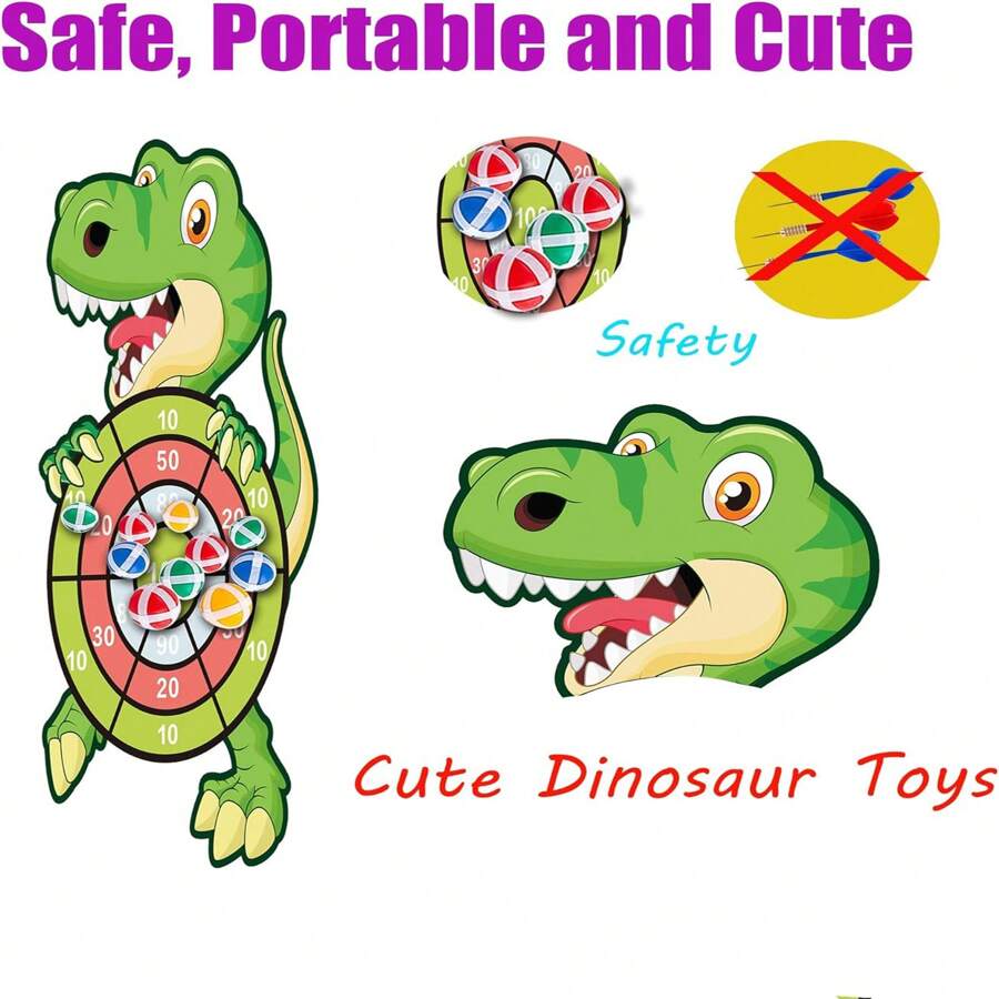30 Inches Big Dinosaur Target Toy, Dartboard Sticky Ball Game, Party ...