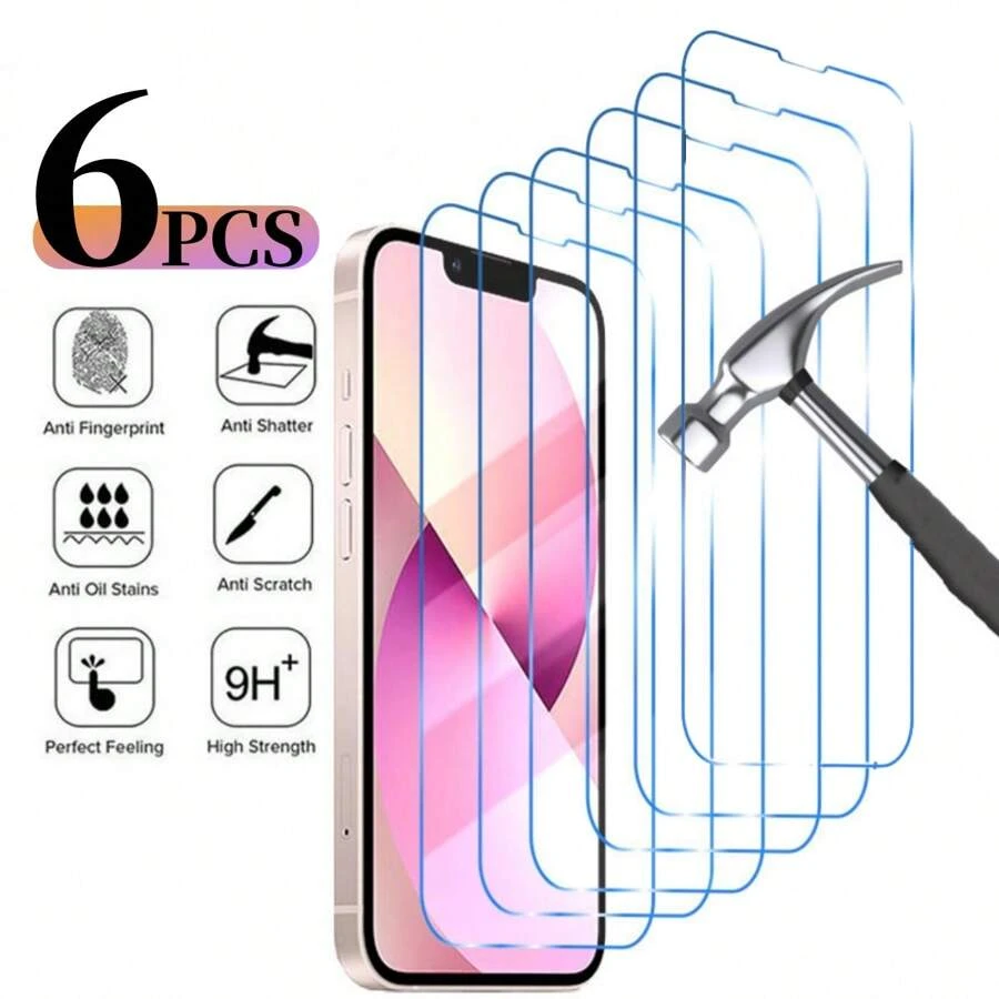 6Pcs Anti-Fall Screen Protection Tempered Film Compatible With IPhone17 ...