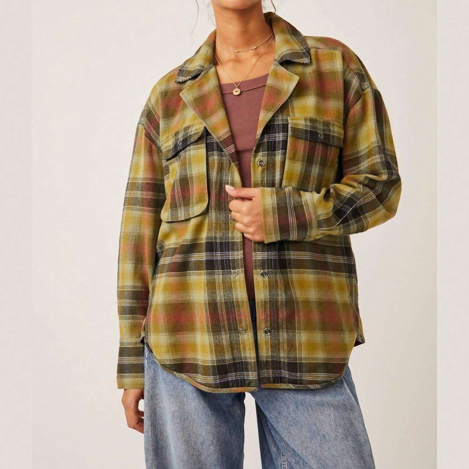 Free People FREE PEOPLE Izzy Cargo Jacket In Olive Combo | SHEIN USA