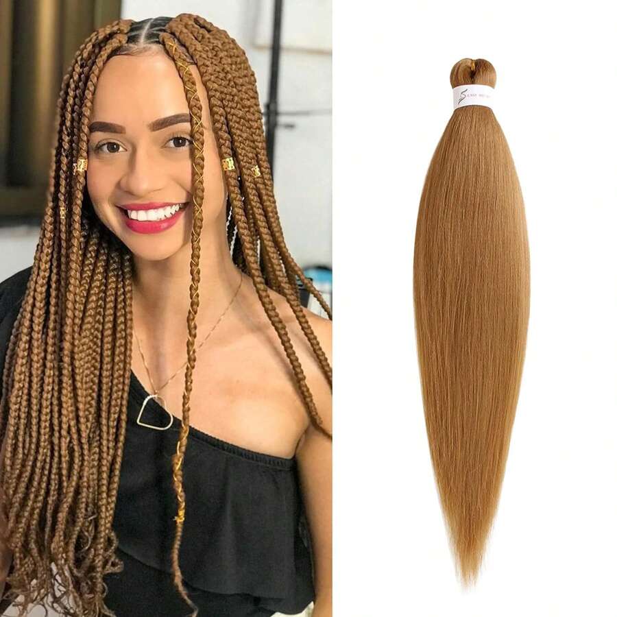 1 Pack Pre Streched Braiding Hair 32 Inch Crochet Braids Brown Long ...