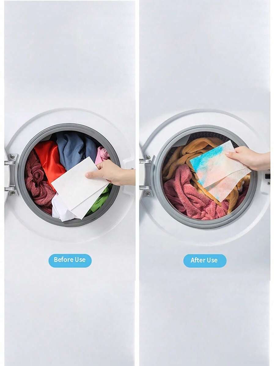 50pcs Anti-Color Run Laundry Sheets For Washing Machine, Paper-Like ...