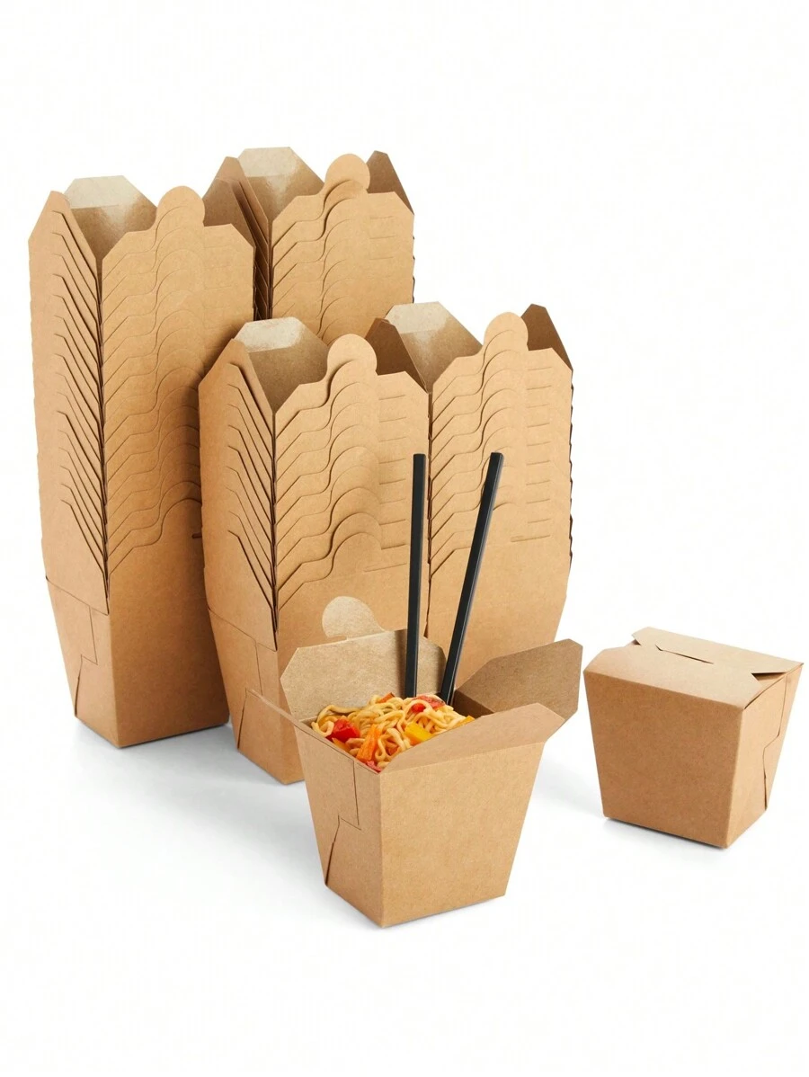 JUVALE 60 Pack Chinese Takeout Containers 16 Oz, Kraft Paper To-Go Food ...