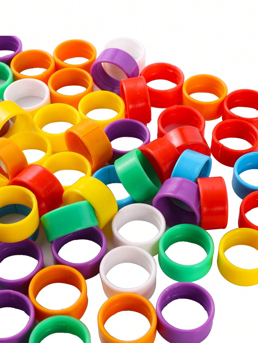 105pcs Mixed Color Chicken Leg Rings Poultry Marking Ring Inner ...