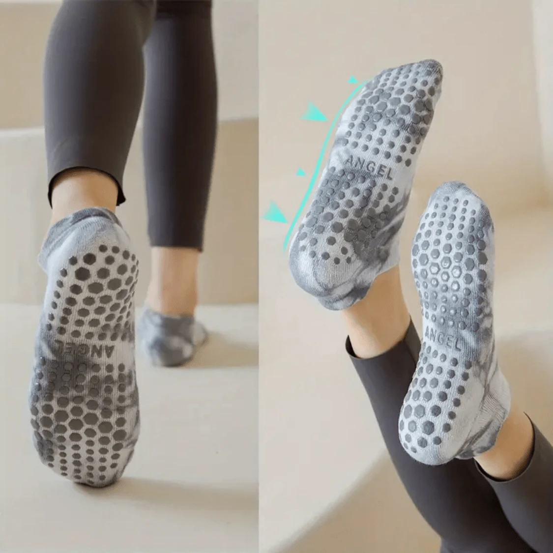 Sports Outdoor New Tie-Dye Yoga Pilates Socks For Women, Non-Slip ...