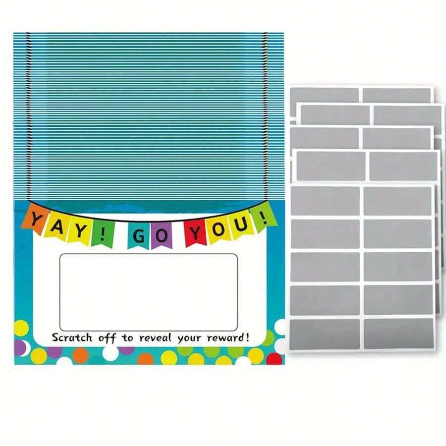 50 Sets (Cards + Scratch Stickers) Diy Your Own Scratch Cards For Small ...