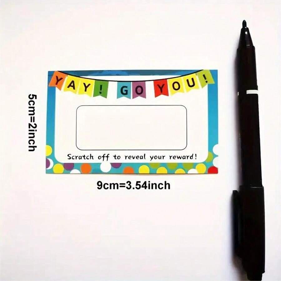 50 Sets (Cards + Scratch Stickers) Diy Your Own Scratch Cards For Small ...