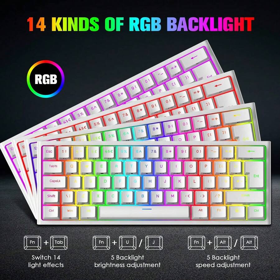 60% Gaming Mechanical Keyboards, 60% RGB Gaming Keyboard | SHEIN UK