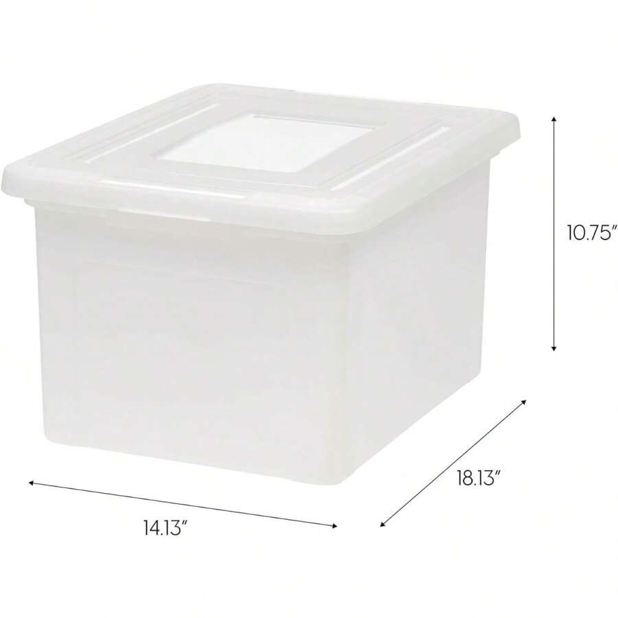 4 Pack File Tote Box, Plastic Storage Bin Tote Organizer With Durable ...
