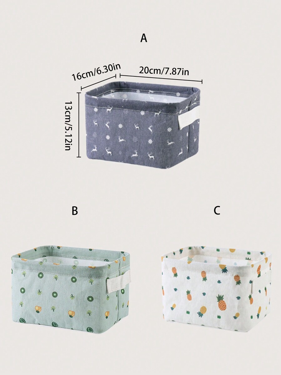 1pc Fabric Storage Basket, Foldable, Waterproof, With Handles For ...