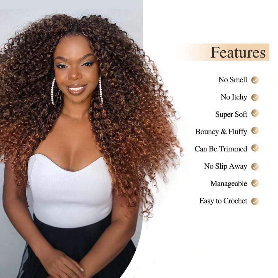 1B/30 18 Inches Afro Kinky Curly Braiding Hair Black Marlybob Jerry ...