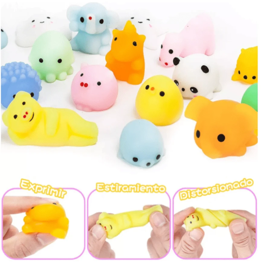 10 Pieces/Set Random Animals And Buns Mini Squish Antistress Toys ...