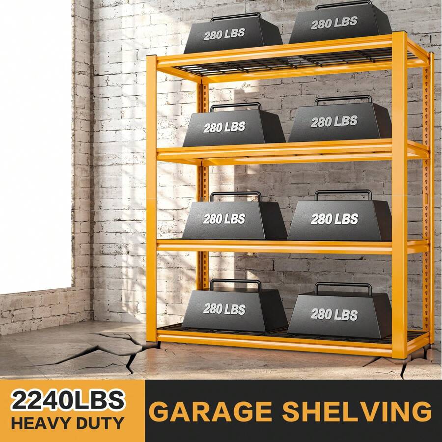 Raybee 40"W Garage Shelving Heavy Duty Loads 2240LBS Garage Storage ...