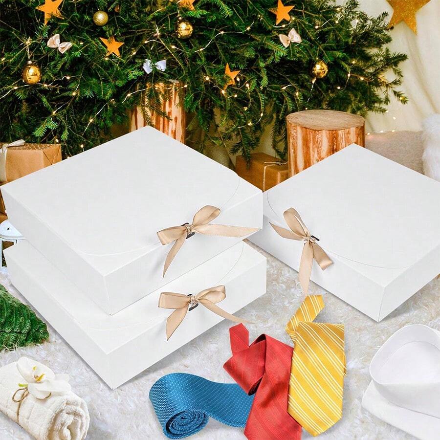 12Pack Gift Boxes With Lids, Bridesmaid Proposal Box With Ribbon, 9.4X9 ...