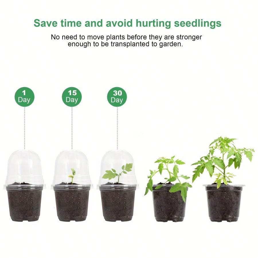 30pcs Clear Plant Nursery Pots With Humidity Dome 4" Soft Transparent ...