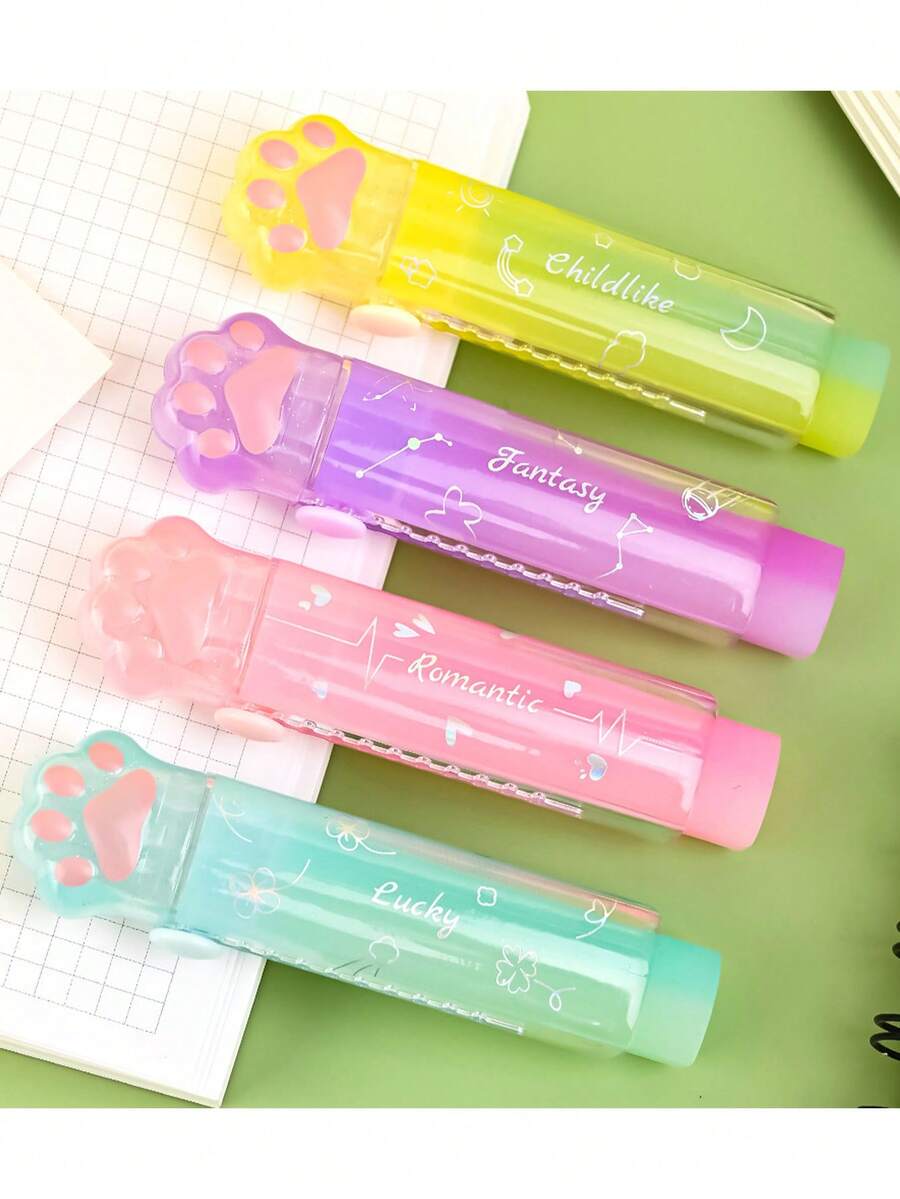 1pc Cute Paw Shaped Jelly Eraser With Stretchable Pull-Out Design, No ...
