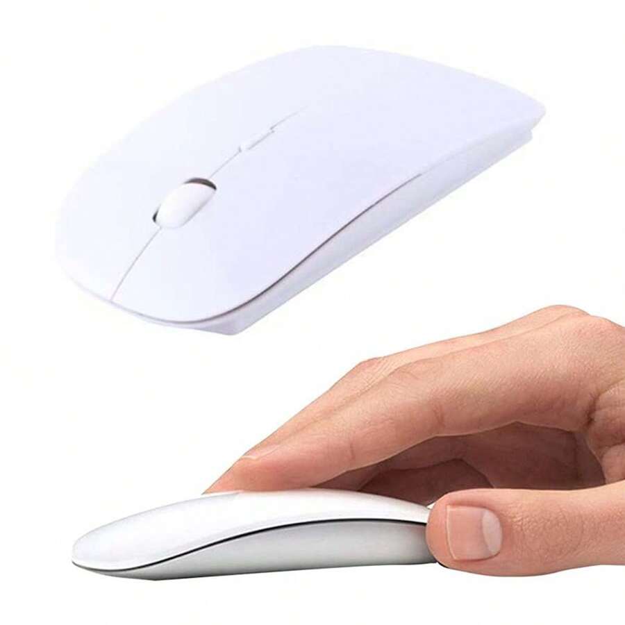 Wireless Mouse, 2.4GHz Mouse Form Fitting Ergonomic Curved Cordless USB ...
