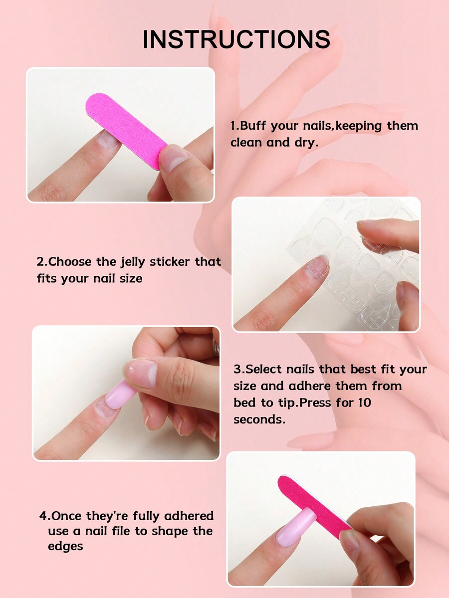 24 Pieces Of Glossy Almond Shaped Wearing Nails With White French Edges ...