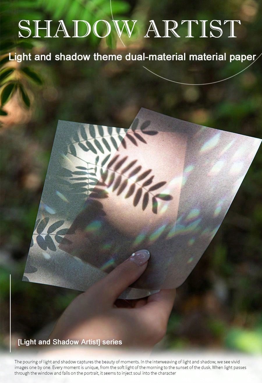 1set (20 Sheets) Double Material Light And Shadow Theme Artistic Paper ...