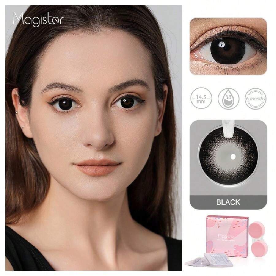 1 Pair/2 Pcs 14.5-16.0mm Big Eyes Color Contact Lenses Supersize Black ...