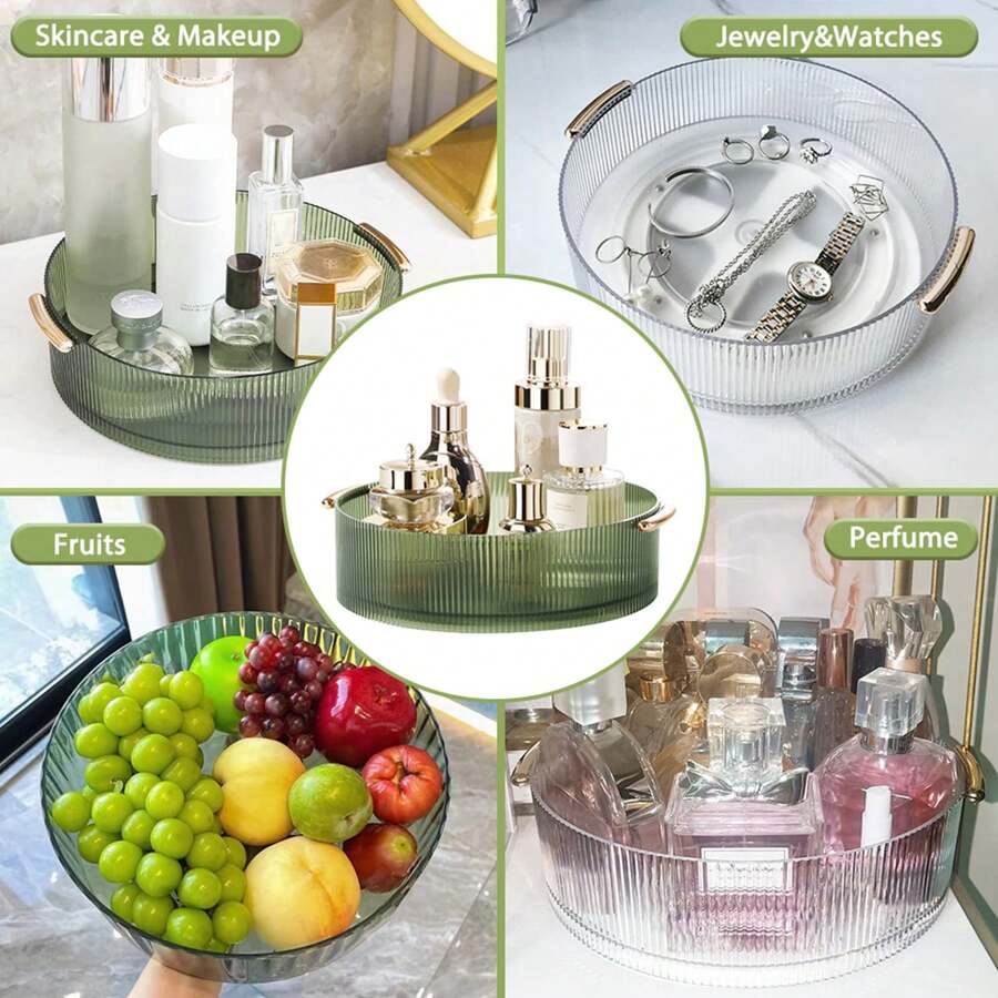 Makeup Perfume Organizer,360 Rotating Lazy Susan Skincare Organizers ...