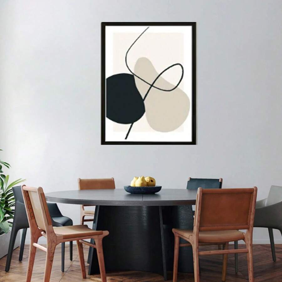 Pintura De Lienzo Abstracta Con Líneas Y Curvas Para Arte De Pared ...